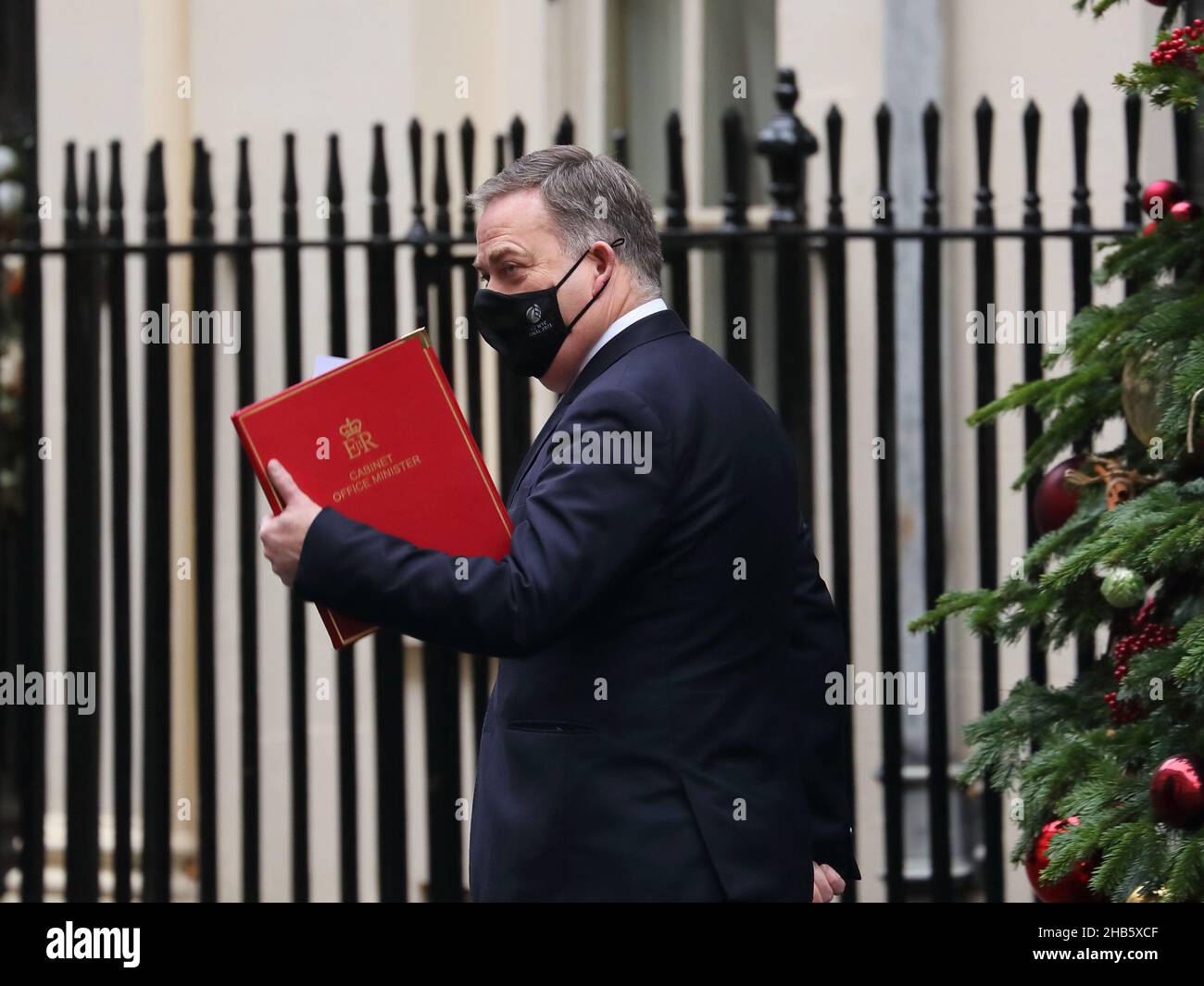 London, UK, 14th December 2021. Minister Nigel Adams leaves No 10 ...