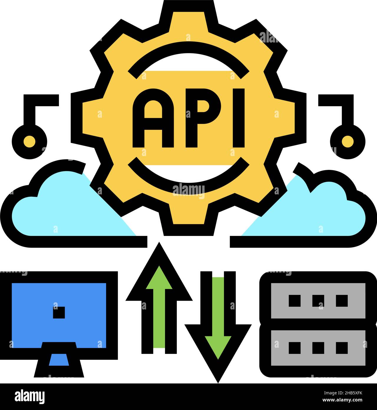api digital technology color icon vector illustration Stock Vector ...