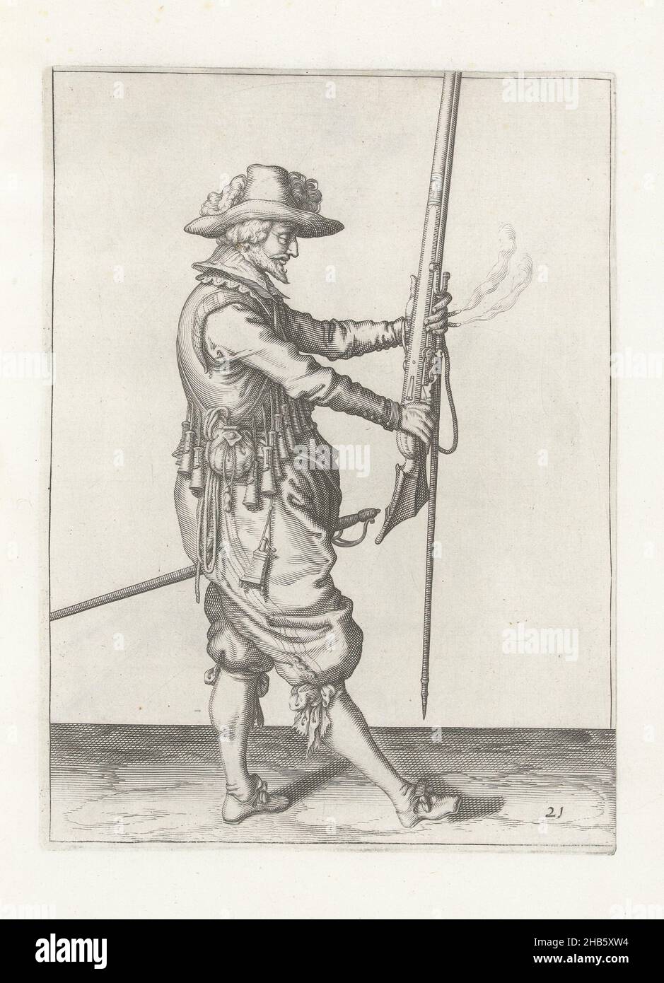 Soldier holding his musket with both hands upright in front of him (no ...