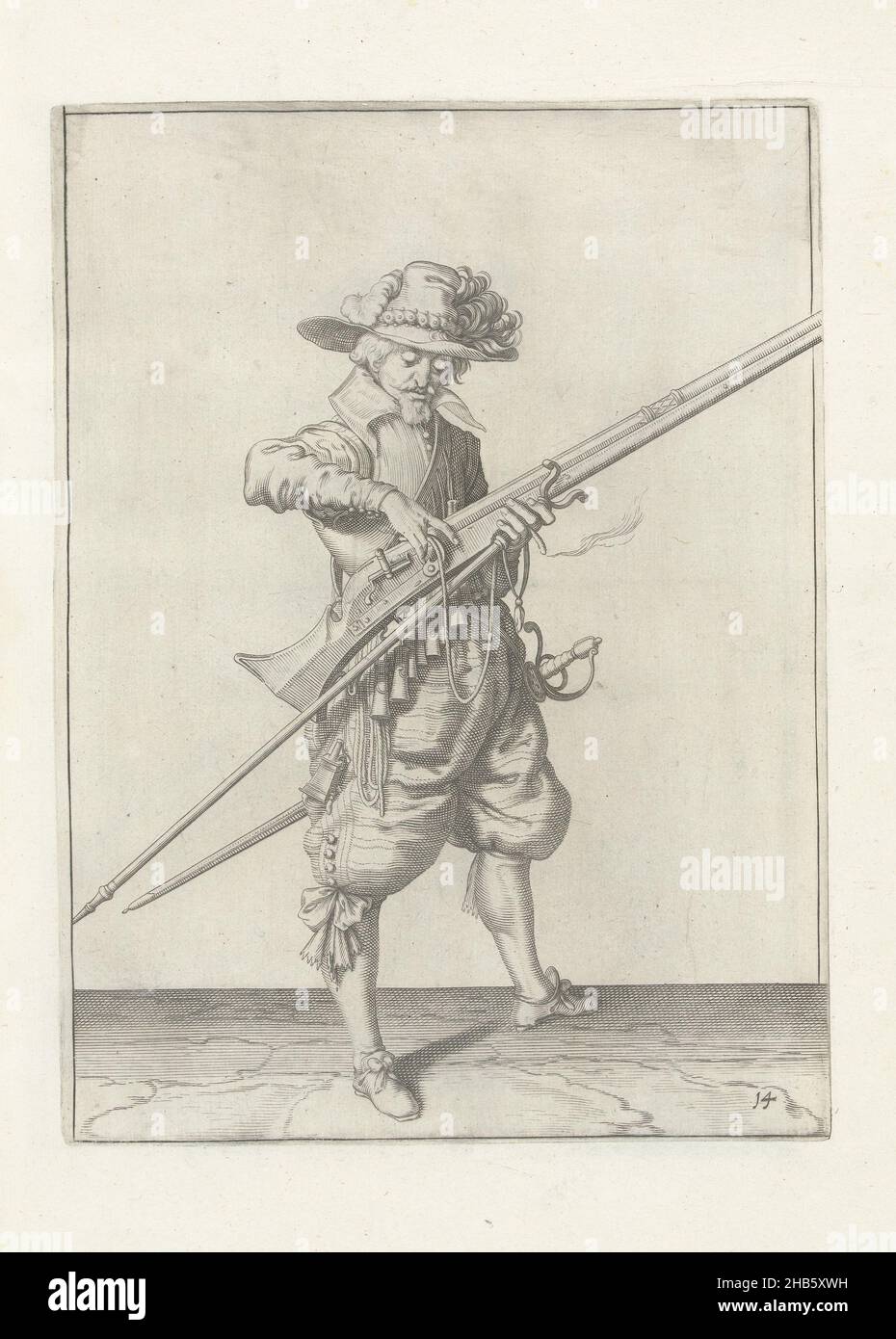 Soldier disconnecting his fuse from the cock of his musket (no. 14), c ...