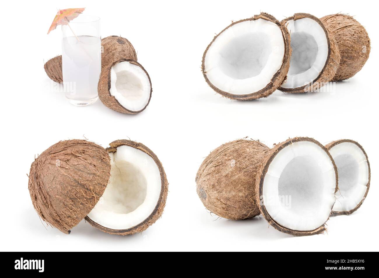 Collection of coconut isolated on a white background Stock Photo - Alamy