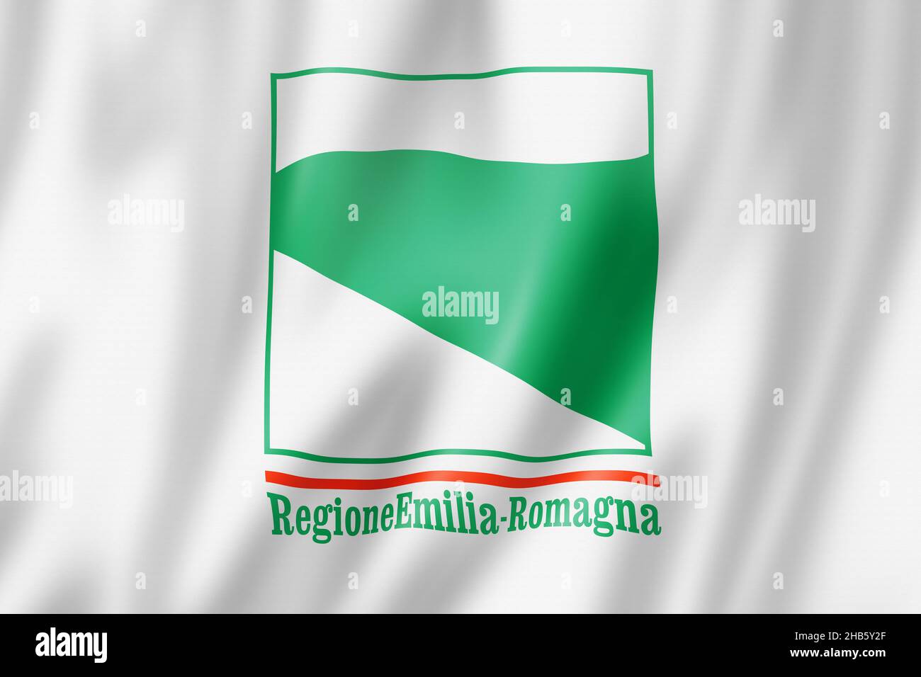Emilia Romagna region flag, Italy waving banner collection. 3D ...