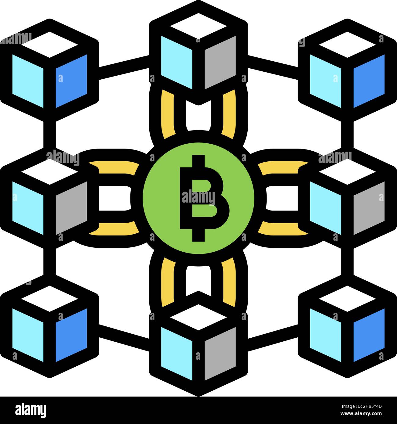 blockchain finance technology color icon vector illustration Stock ...