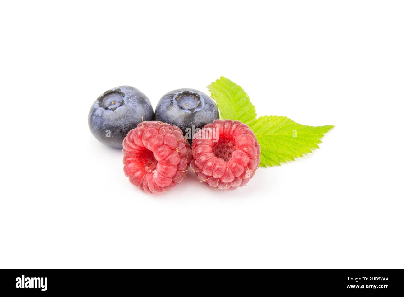 Raspberry and blueberry isolated on white background Stock Photo - Alamy