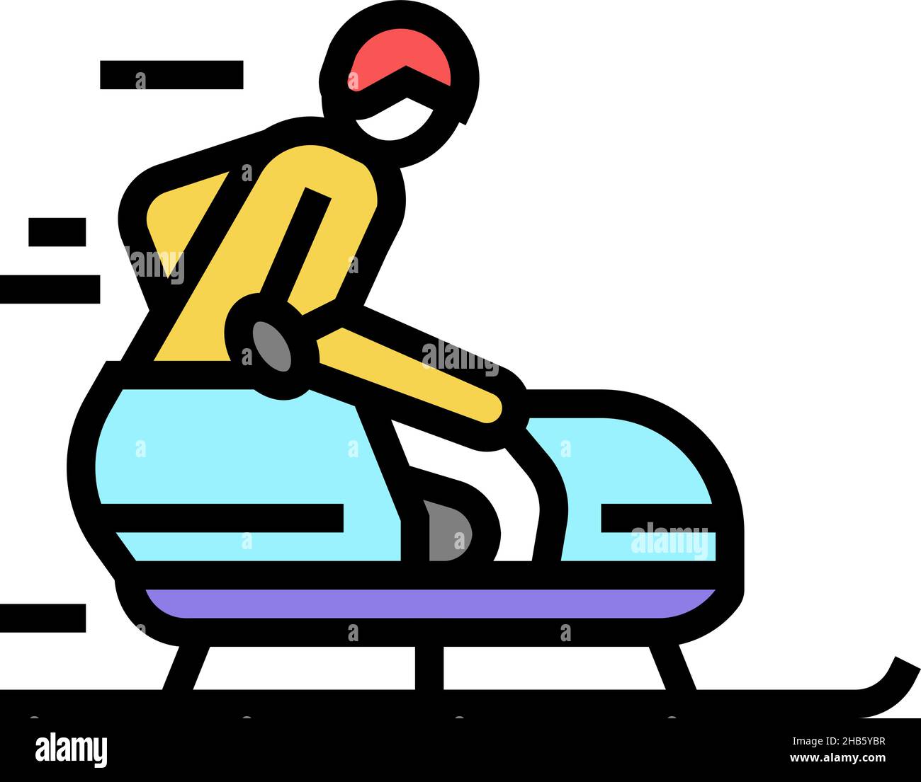 bobsled handicapped athlete color icon vector illustration Stock Vector ...
