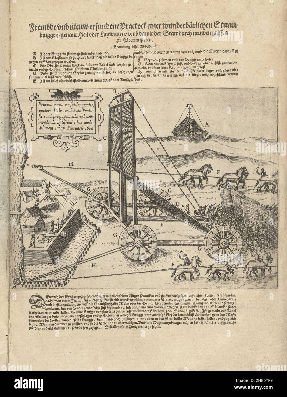 Siege of Ostend: the storm bridge of Targone, 1604, Fremde und nieuw ...