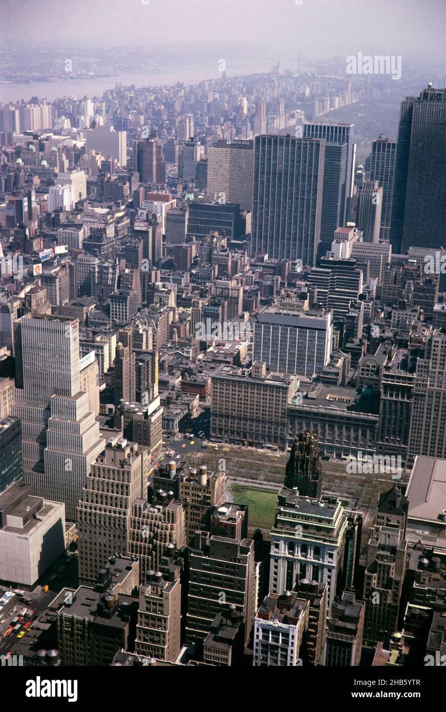 Skyscrapers in downtown city centre, Manhattan, New York, USA in 1965 ...