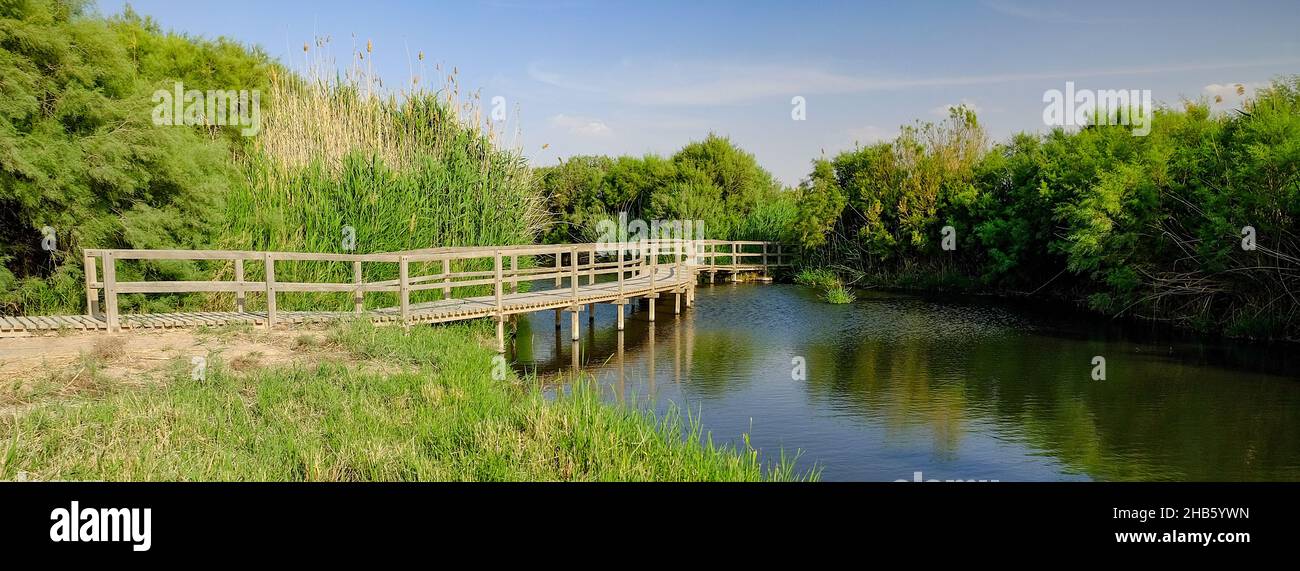 Panoramic shot of the Azraq Wetlands Reserve in the town of Azraq in ...