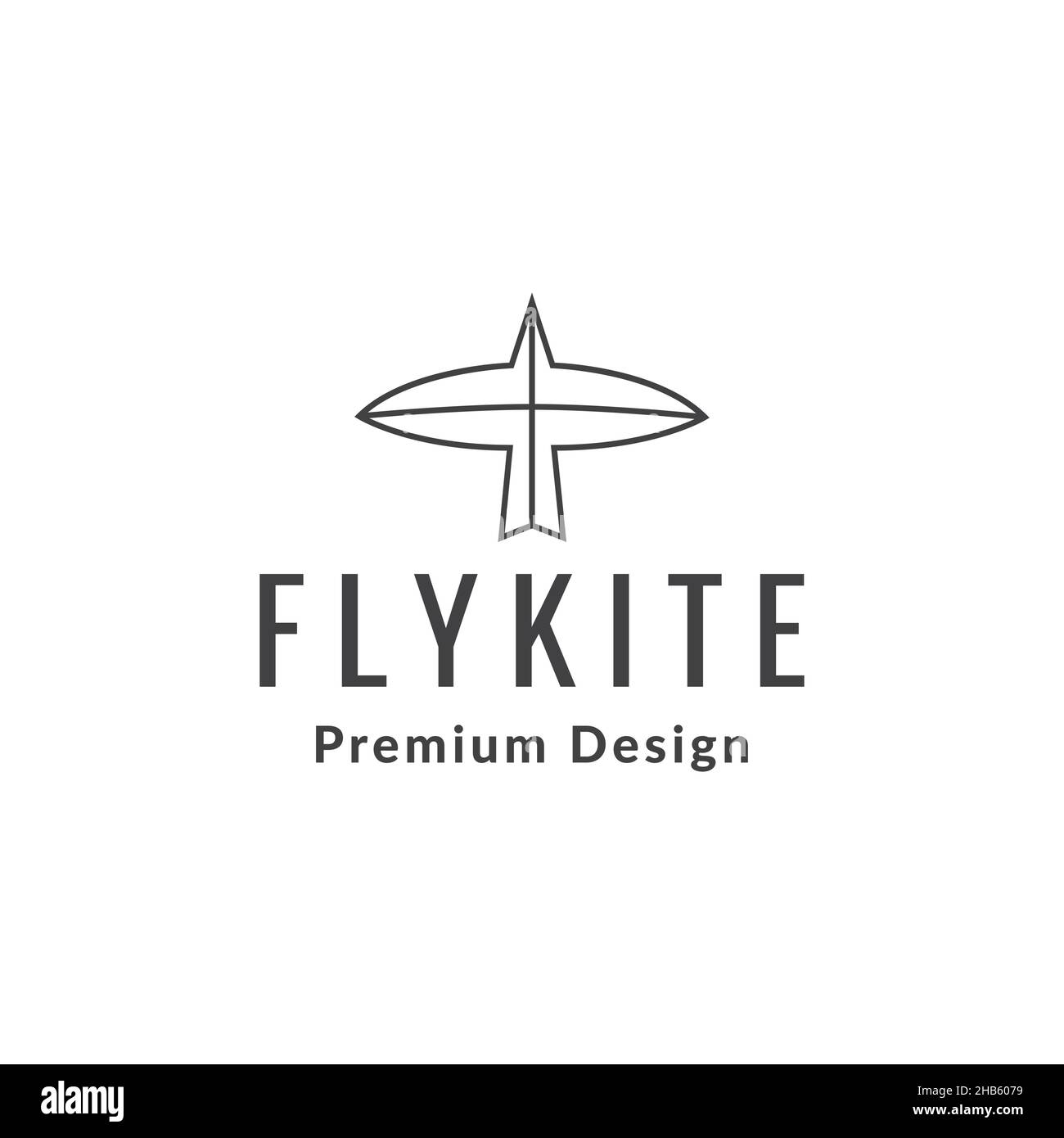 kite art line fly logo design vector graphic symbol icon sign ...