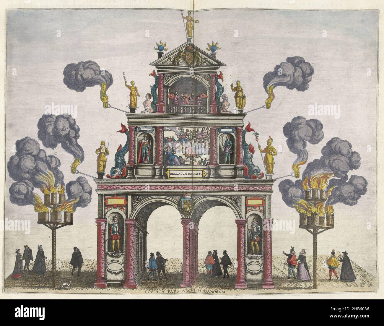 The Spanish gate of honor (obverse), 1599, Postica pars arcus ...