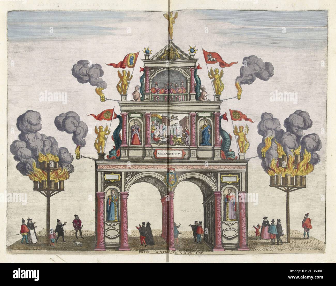 The Spanish gate of honor (front), 1599, Prius frontispicium arcus Hisp ...