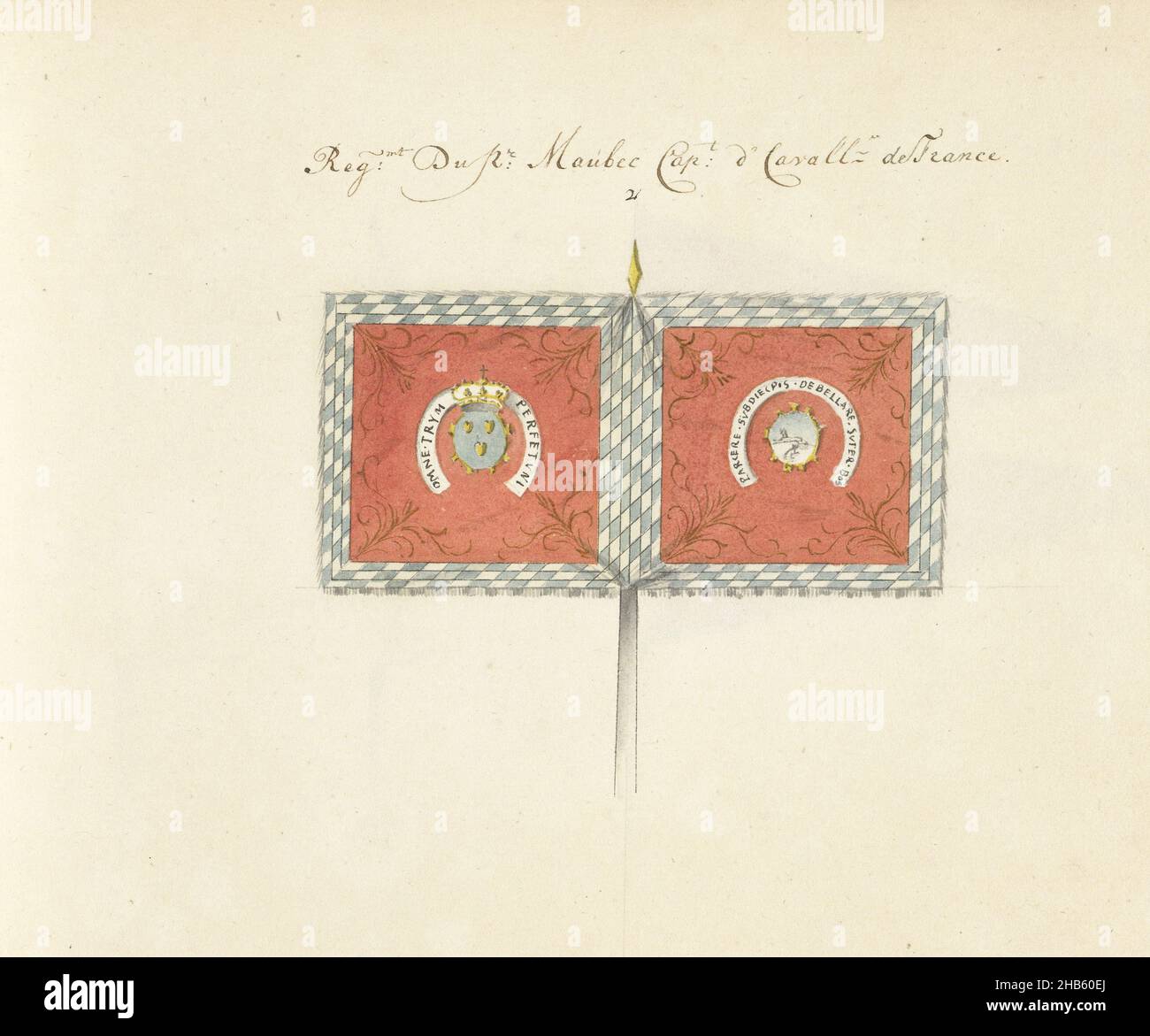 French standard captured in the battle of Ekeren, 1703, Regmt. Du Pr ...