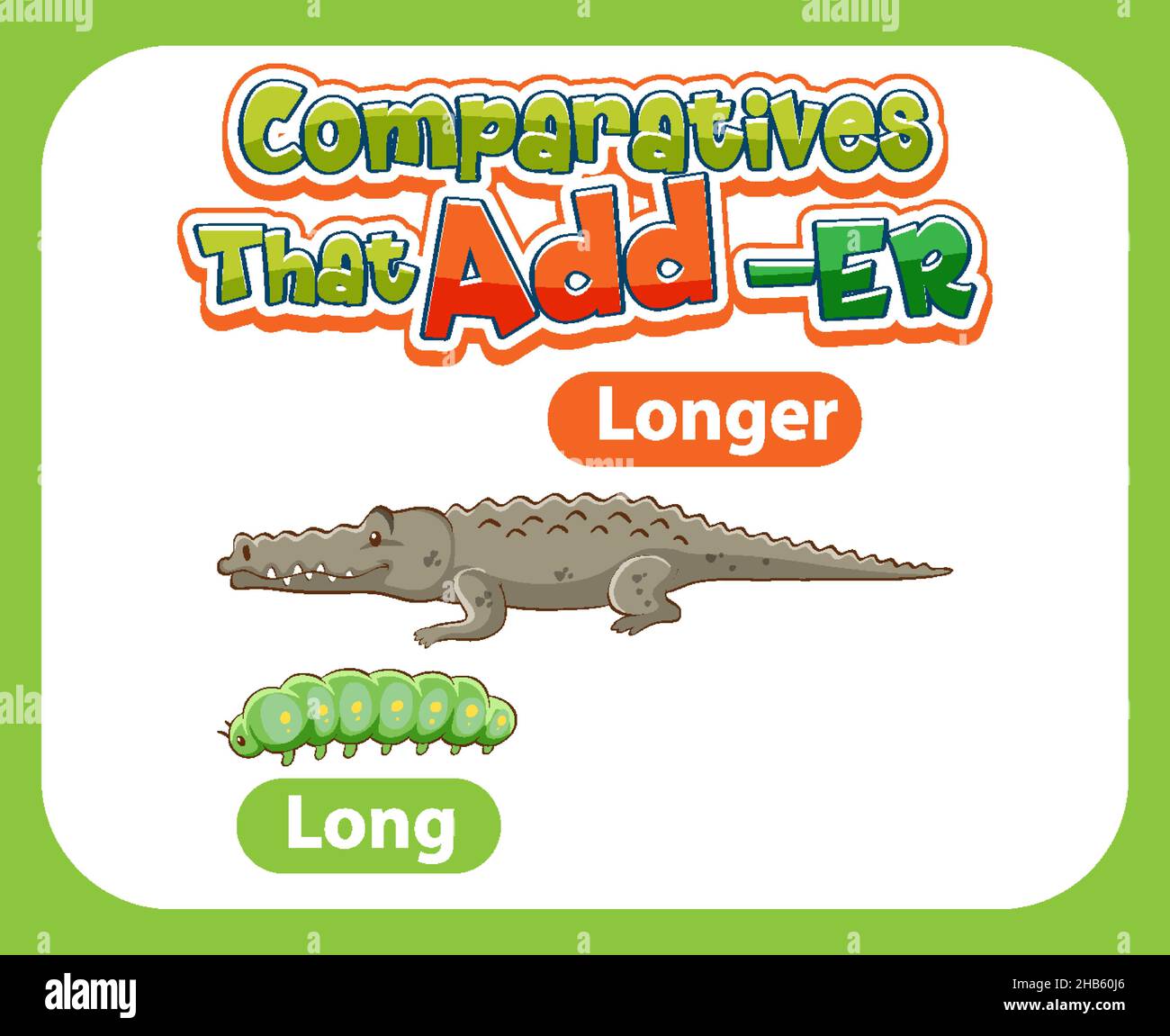 Comparative adjectives for word long illustration Stock Vector Image ...
