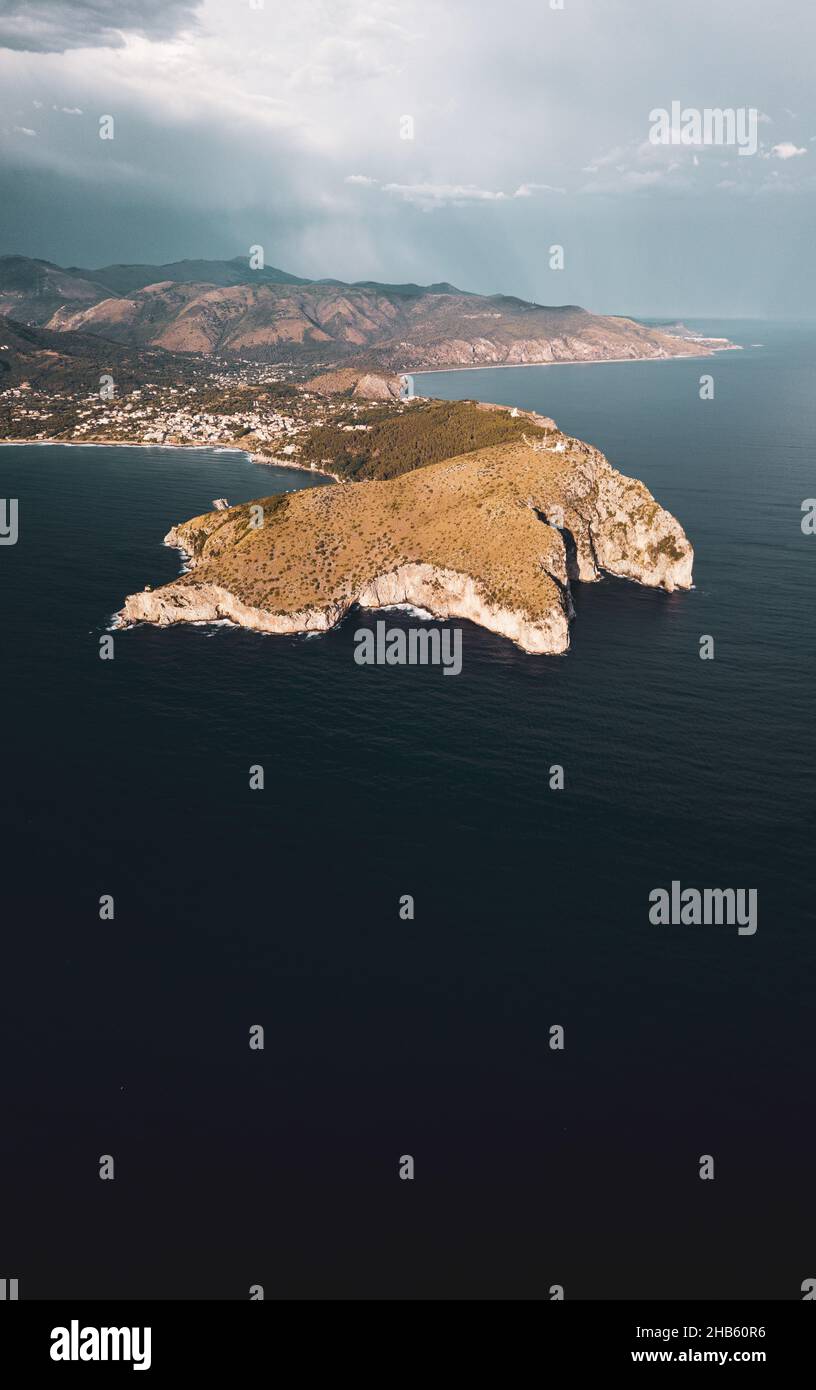 Aerial view of Capo di Palinuro in Cilento, Campania, Italy Stock Photo ...