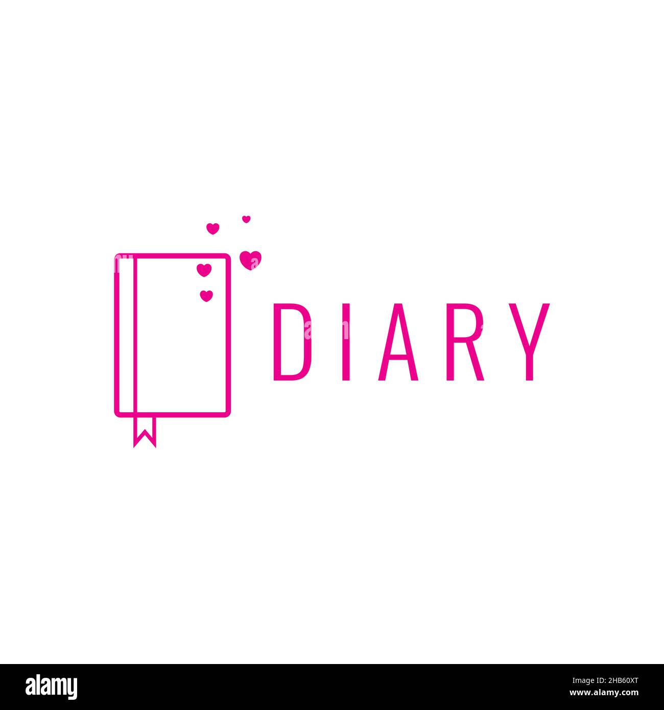 hand book diary line with love logo design vector graphic symbol icon ...