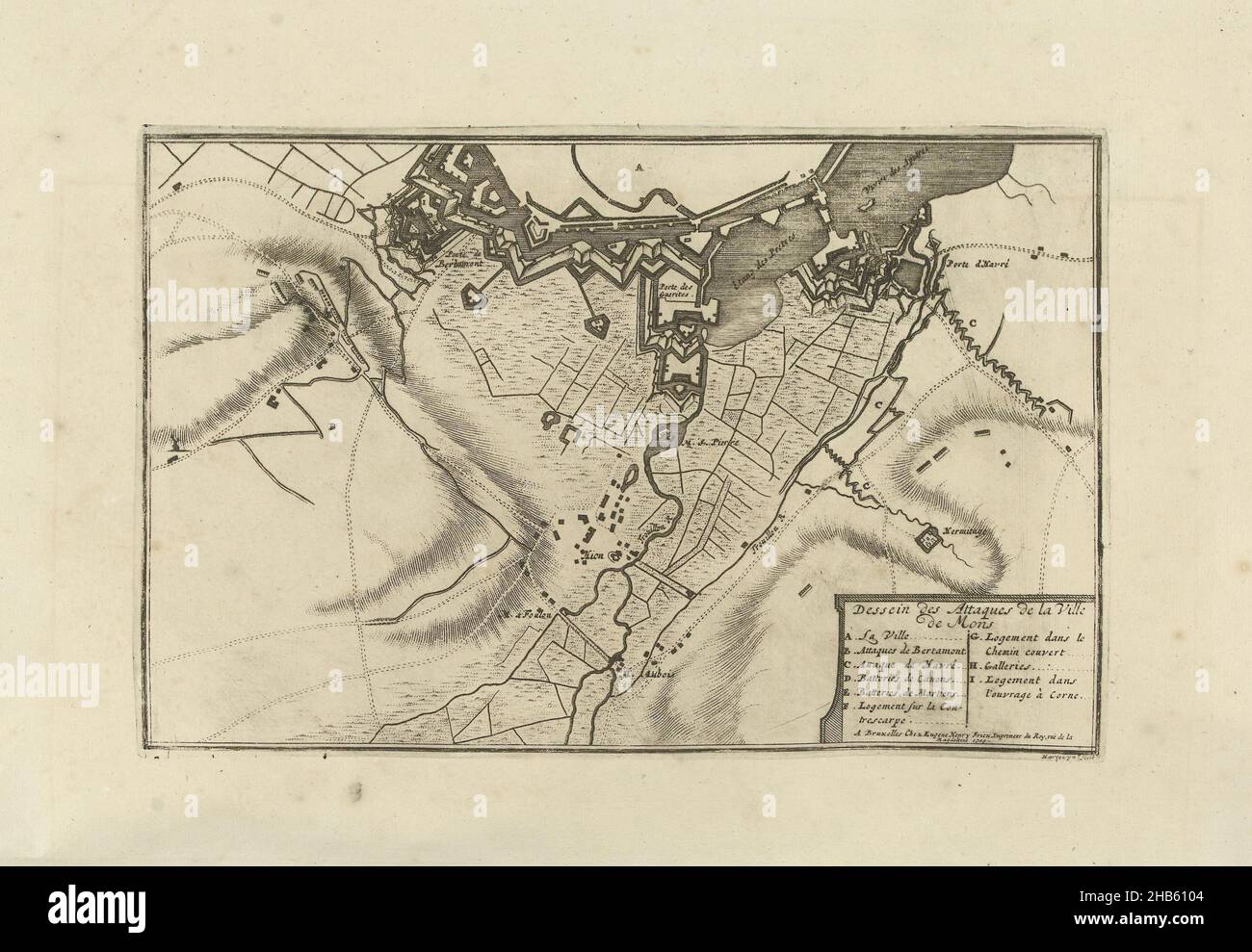 Map of the siege of mons hi-res stock photography and images - Alamy