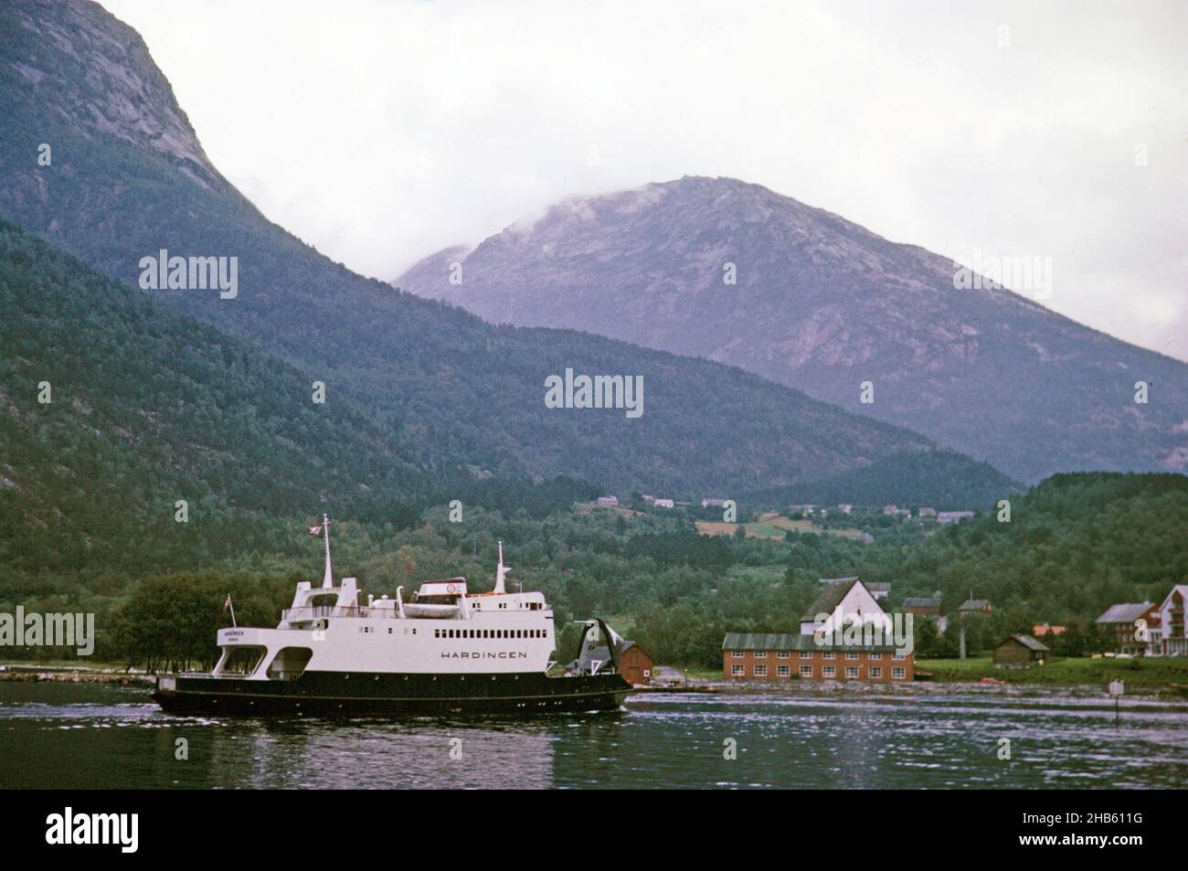 Hardingen car and passenger ferry ship at Kvanndal, Hardanger, Norway ...
