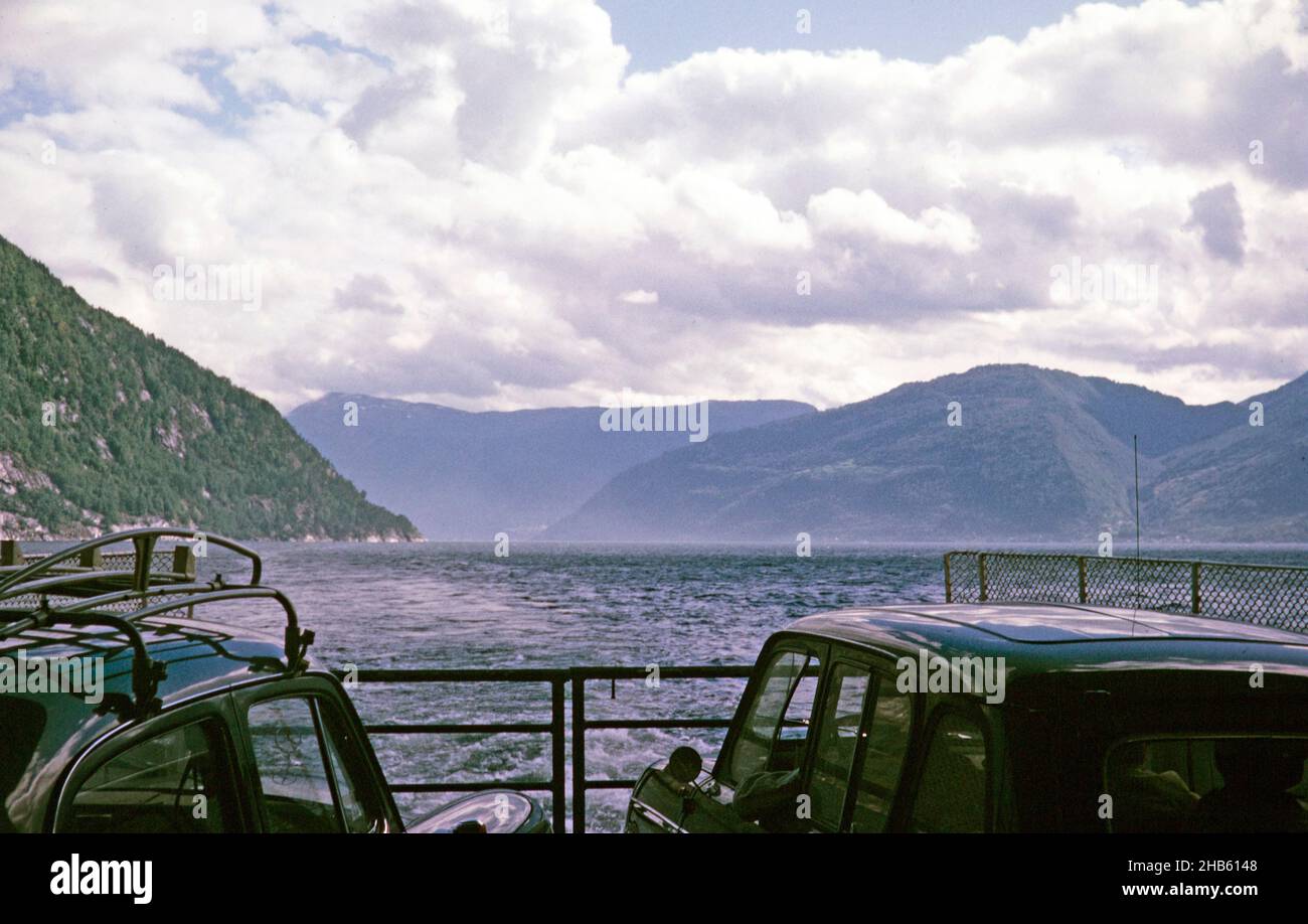 Cars on board fHardingen car and passenger ferry ship at Kvanndal ...