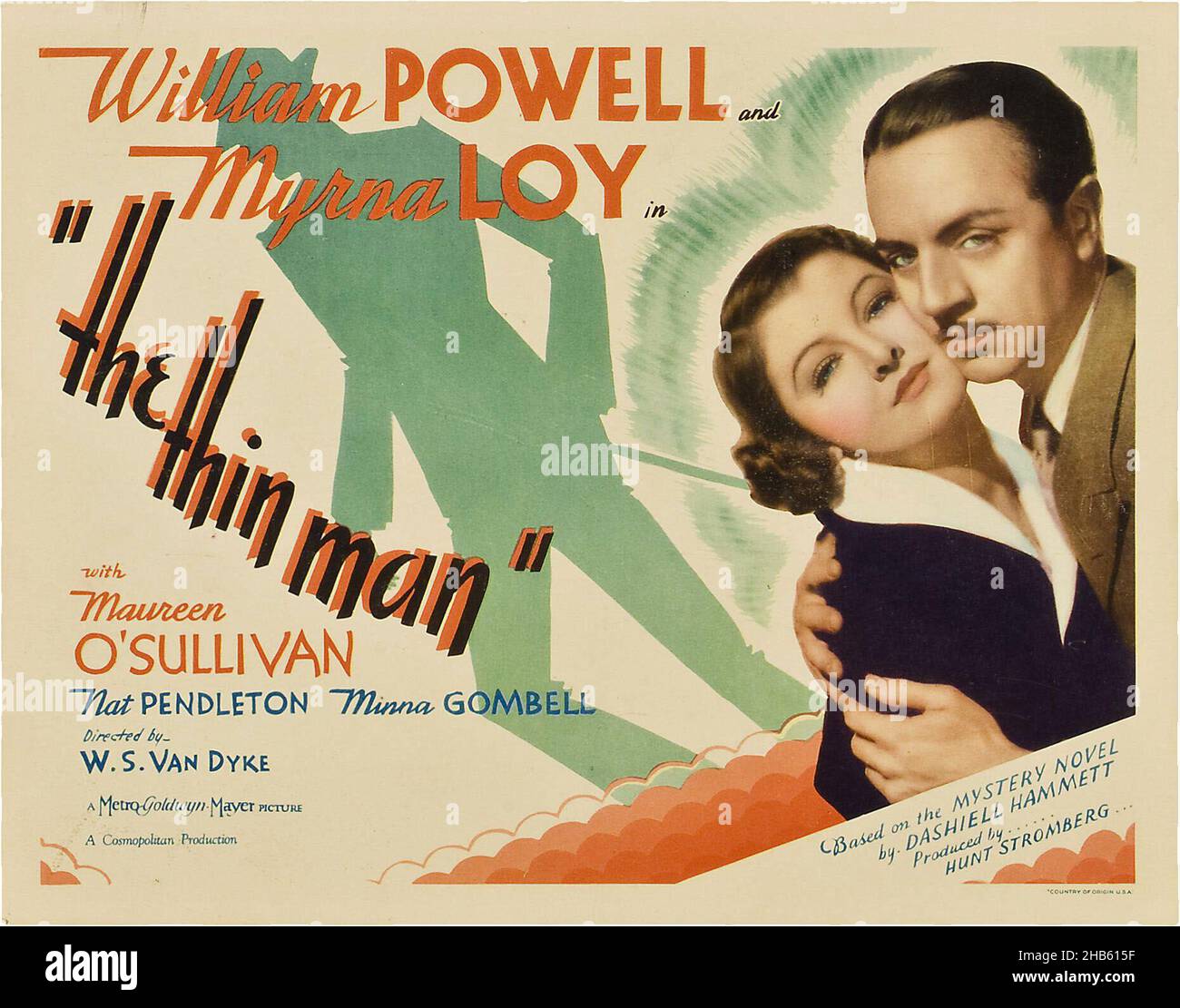 WILLIAM POWELL and MYRNA LOY in THE THIN MAN (1934), directed by W. S. VAN DYKE. Credit: M.G.M ...