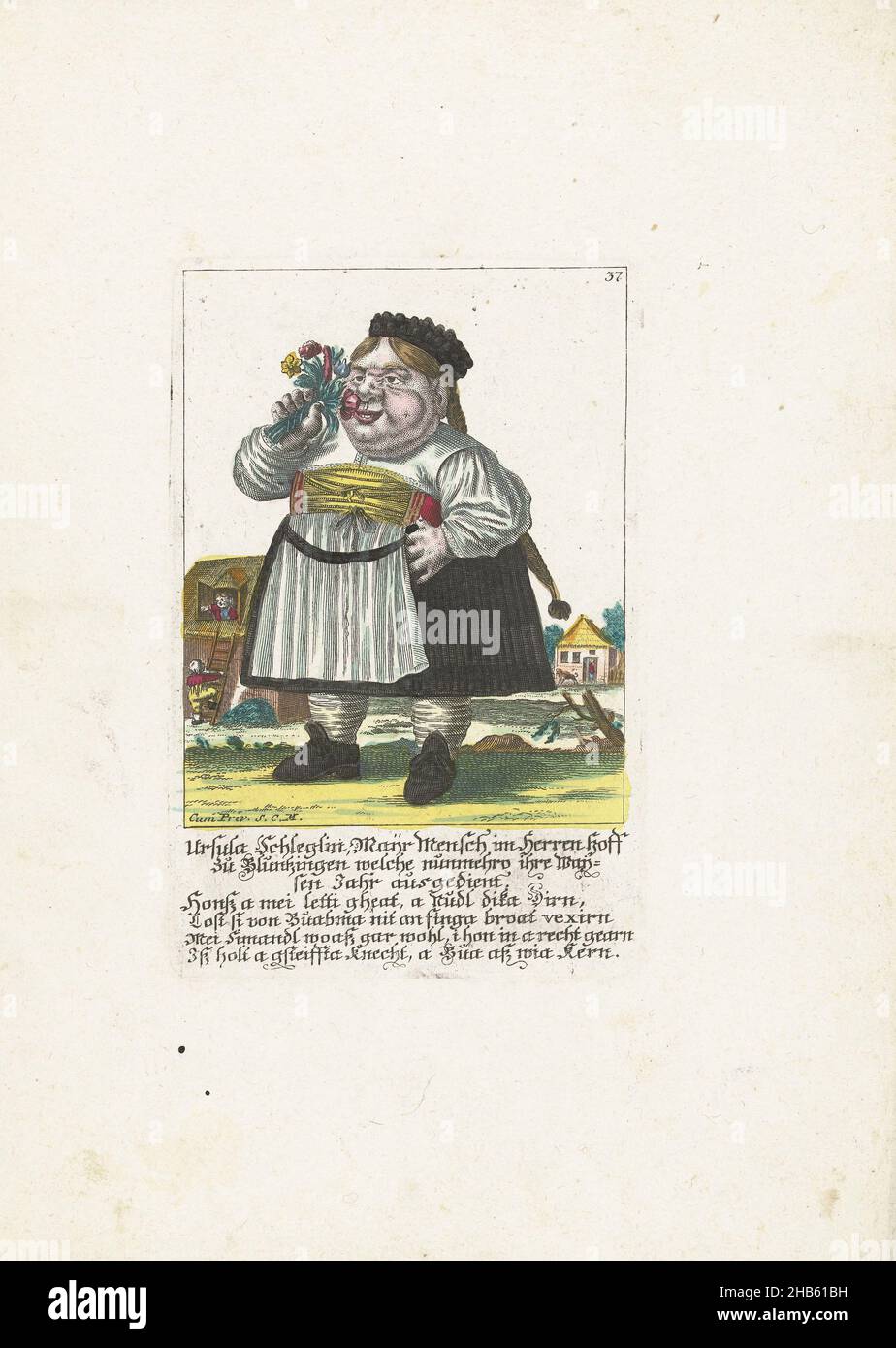 The dwarf Ursula Schleglin, c. 1710, Ursula Schleglin, Maijr Mensch im ...