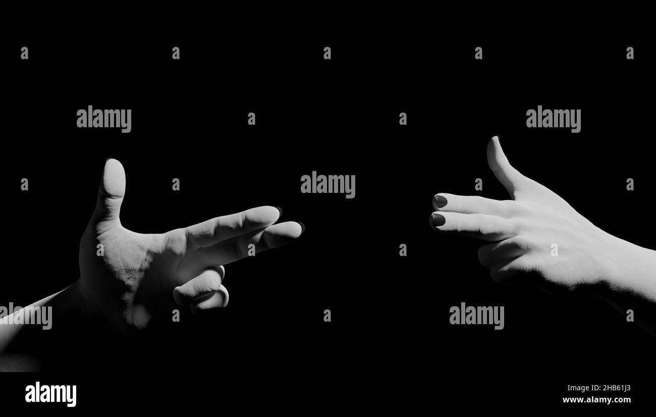 Hand pointing gun Black and White Stock Photos & Images - Alamy