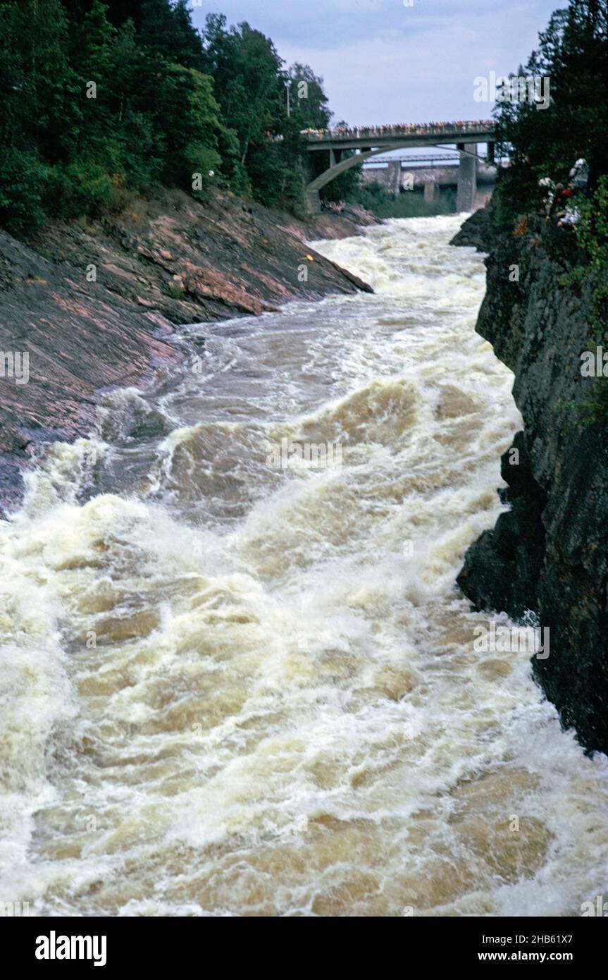 Imatrankoski HEP dam power station, Imatra Rapids, Vuoksi River, after ...