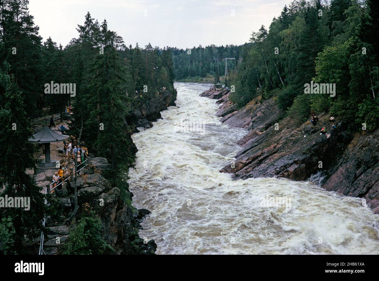 Imatrankoski HEP dam power station, Imatra Rapids, downstream Vuoksi ...