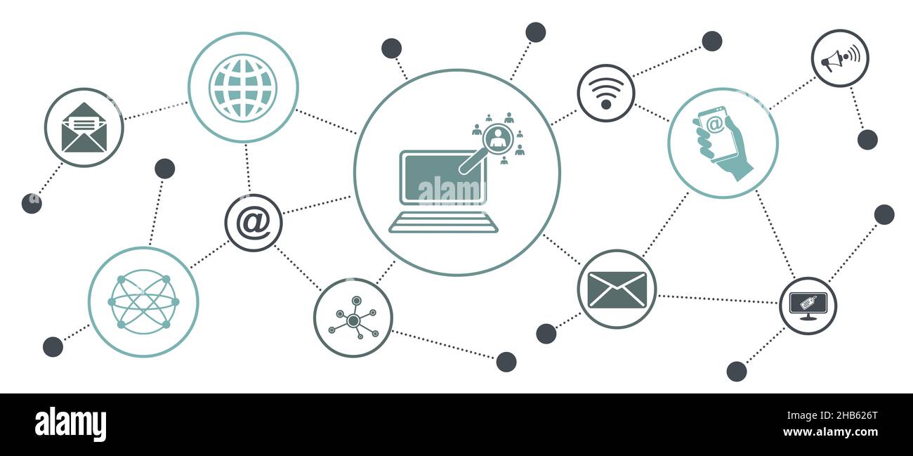 Social media marketing circle Cut Out Stock Images & Pictures - Alamy
