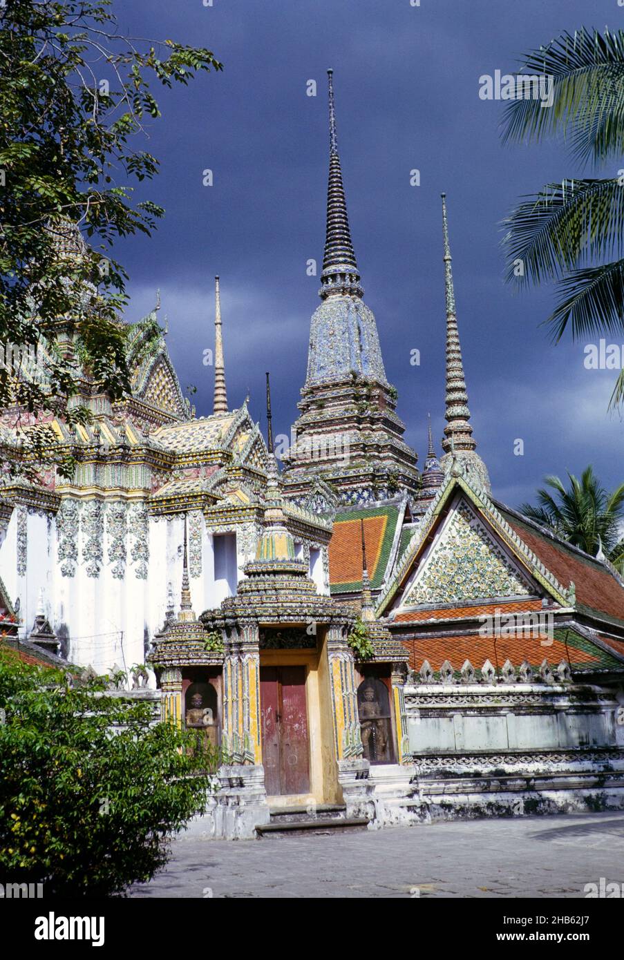 Decorated stupas at Wat Pho Buddhist temple, Bangkok, Thailand, Asia in ...