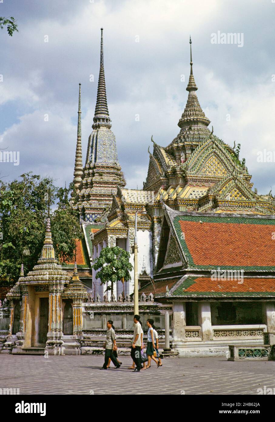 Decorated stupas at Wat Pho Buddhist temple, Bangkok, Thailand, Asia in ...