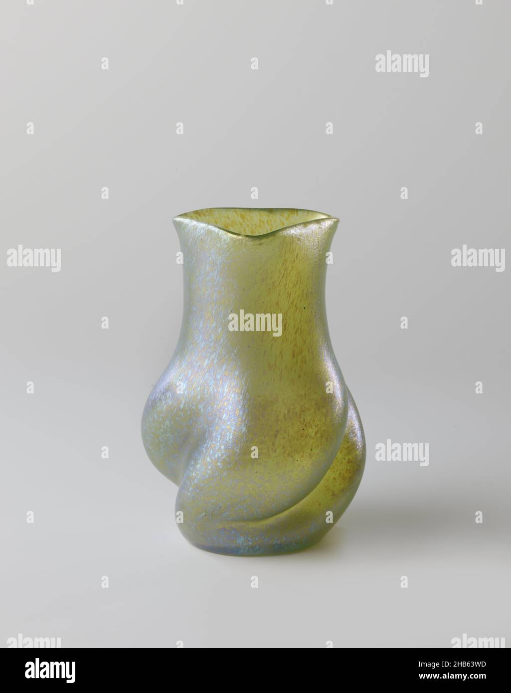 Vase with inlaid green glass splinters and gold iridescence, Flat ...