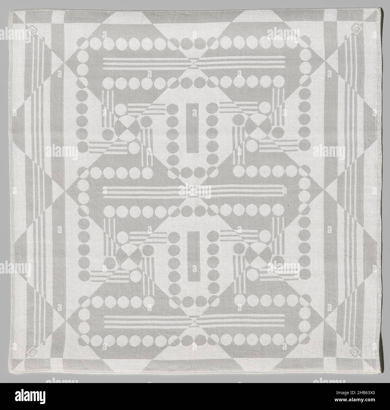 Finger cloth of linen with geometric design, Finger cloth of linen with ...