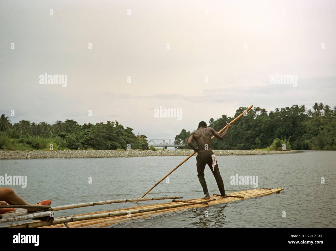 Rafting on the Rio Grande, Port Antonio, Jamaica, Caribbean 1970 man ...