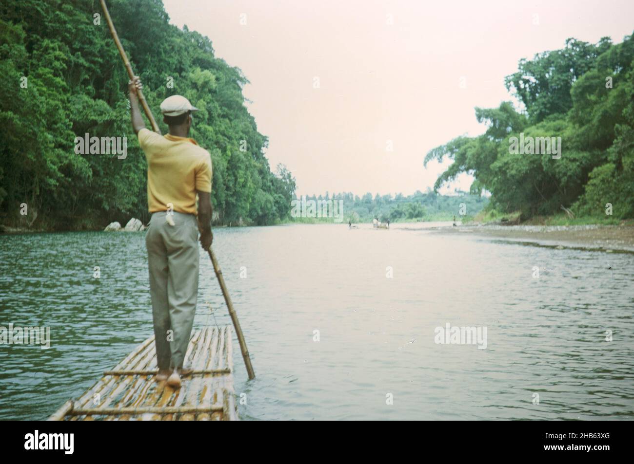 Rafting on the Rio Grande, Port Antonio, Jamaica, Caribbean 1970 man ...
