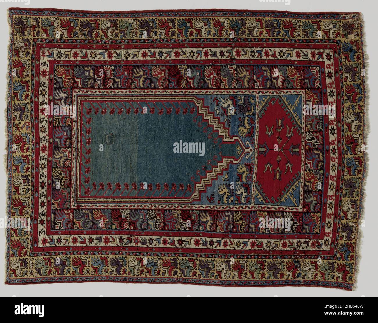 Prayer rug, Mihrab, Prayer rug, MIHRAB. Ice blue and outer border ...