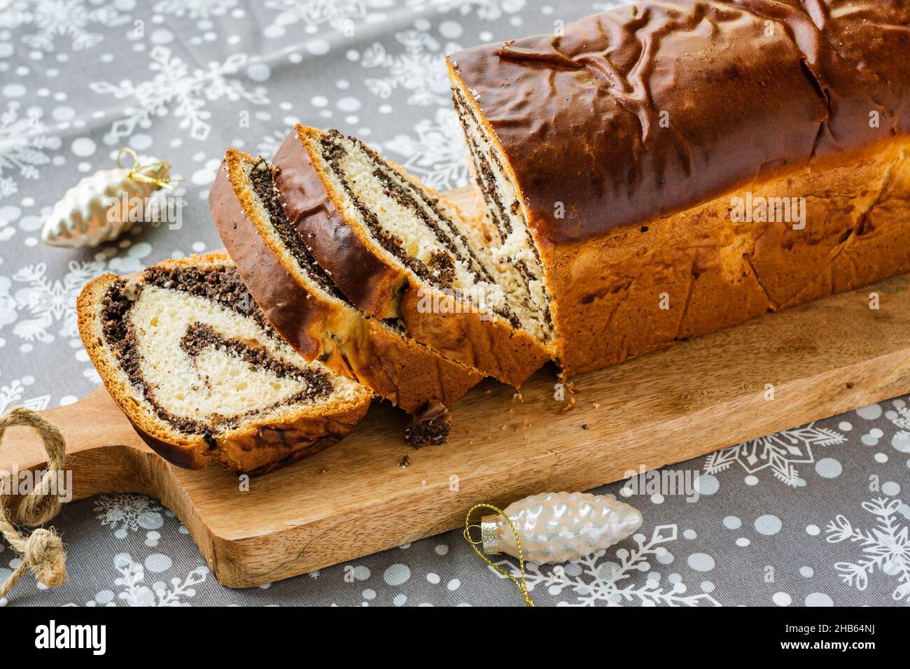 Traditional homemade Christmas poppy seed cake. A festive delicacy ...
