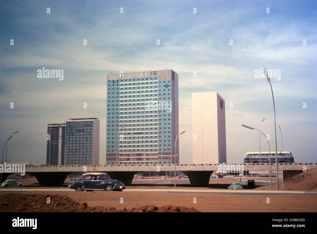 Modern architecture road system high rise buildings Brasilia, Federal ...