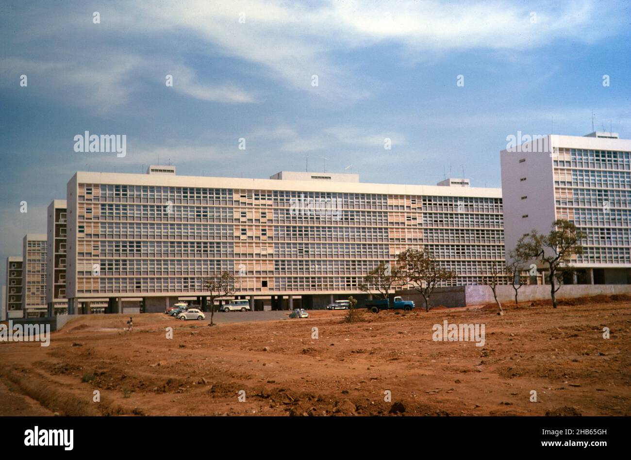 Apartment blocks of flats housing in neighbourhood units capital city ...