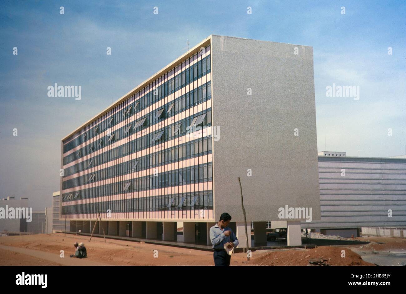 Apartment blocks of flats housing in neighbourhood units capital city ...