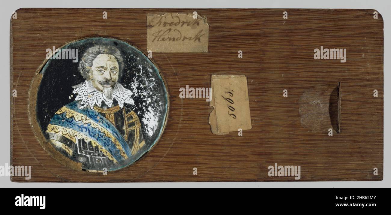 Portrait of Frederick Henry, Glass plate in wooden mount. Portrait of ...