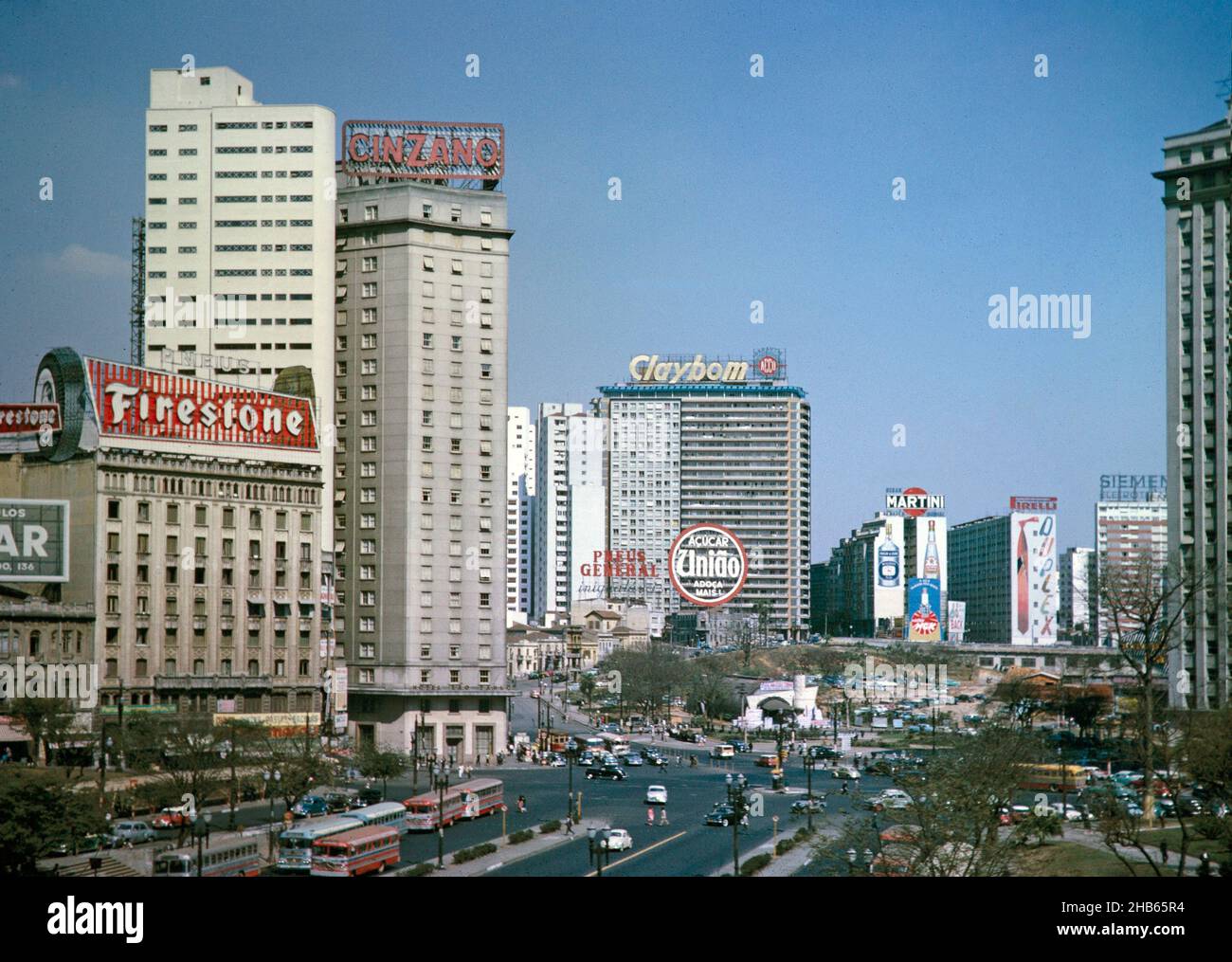 CBD buildings and advertising hoardings city centre of Sao Paulo ...