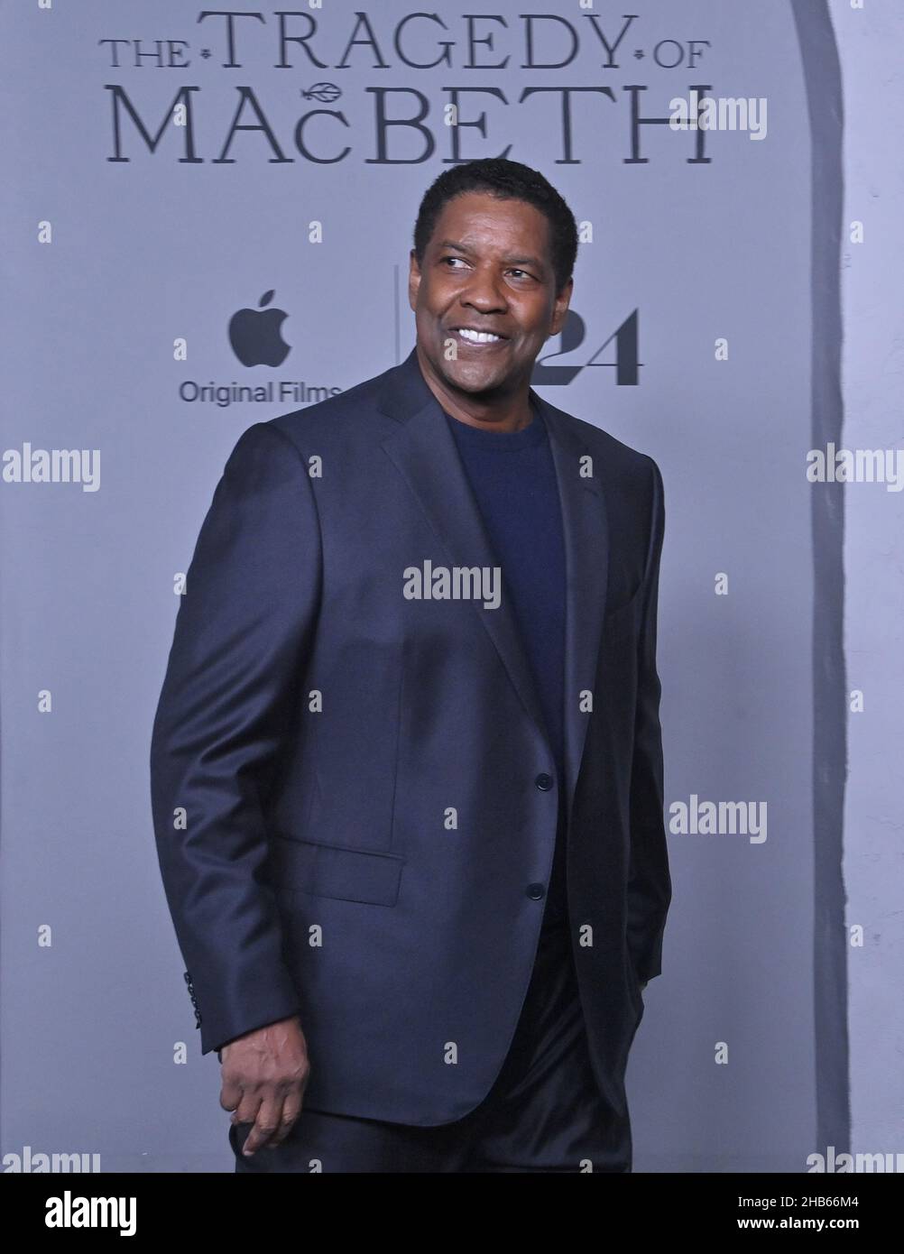 Los Angeles, USA. 17th Dec, 2021. Cast member Denzel Washington attends ...