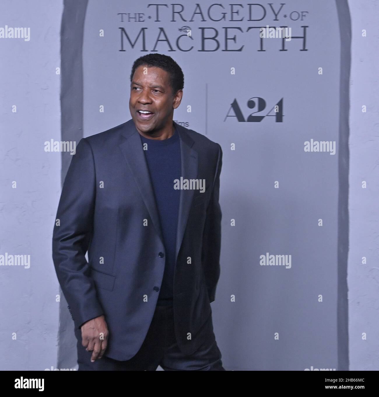 Los Angeles, USA. 17th Dec, 2021. Cast member Denzel Washington attends ...