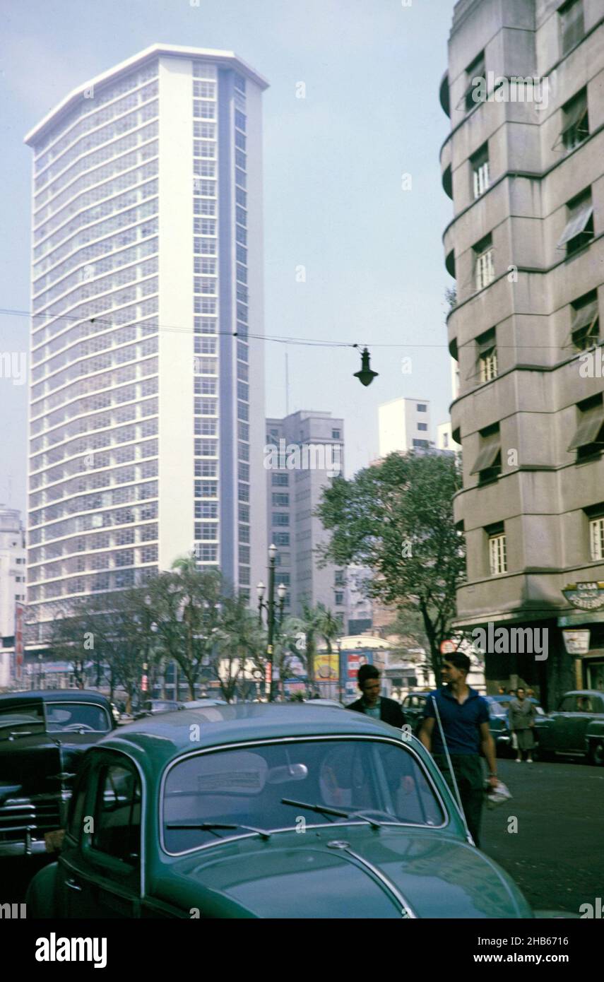 CBD buildings and roads downtown city centre of Sao Paulo, Brazil ...