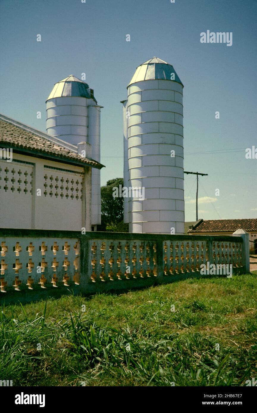 Silos on cattle farm, Fazenda Sant' Anna, Campinas, Brazil, South ...