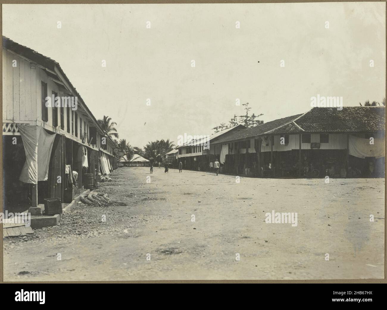 Street view, View of a street, probably in Medan, with buildings ...