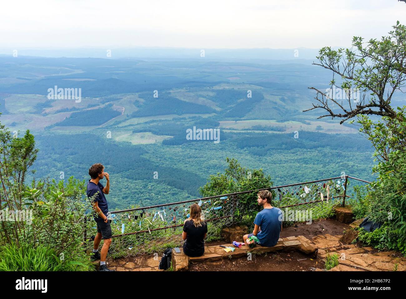 Visitors taking panoramic photos at God's Window viewpoint alongside ...