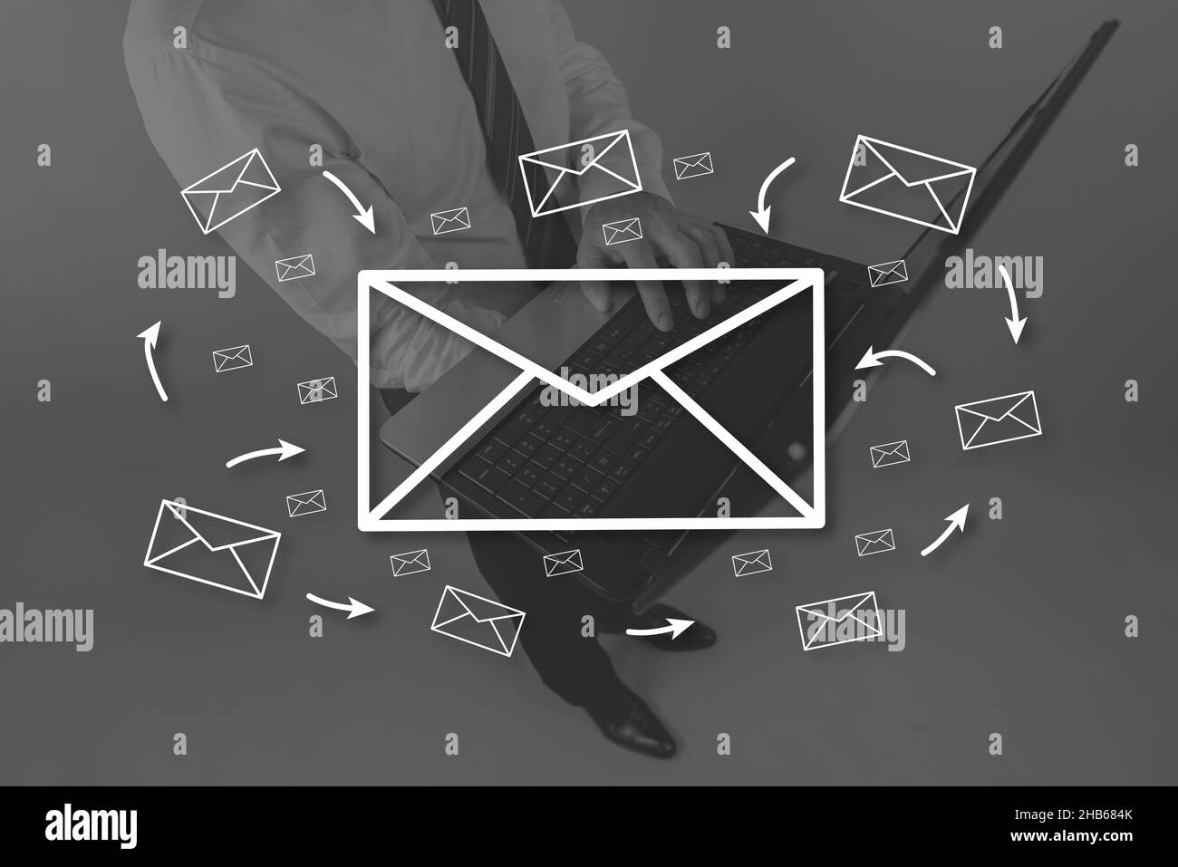 Email concept illustrated by a picture on background Stock Photo - Alamy