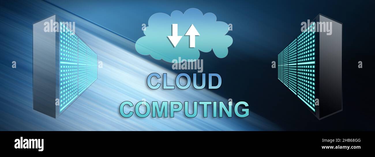 Illustration of a cloud computing concept Stock Photo - Alamy