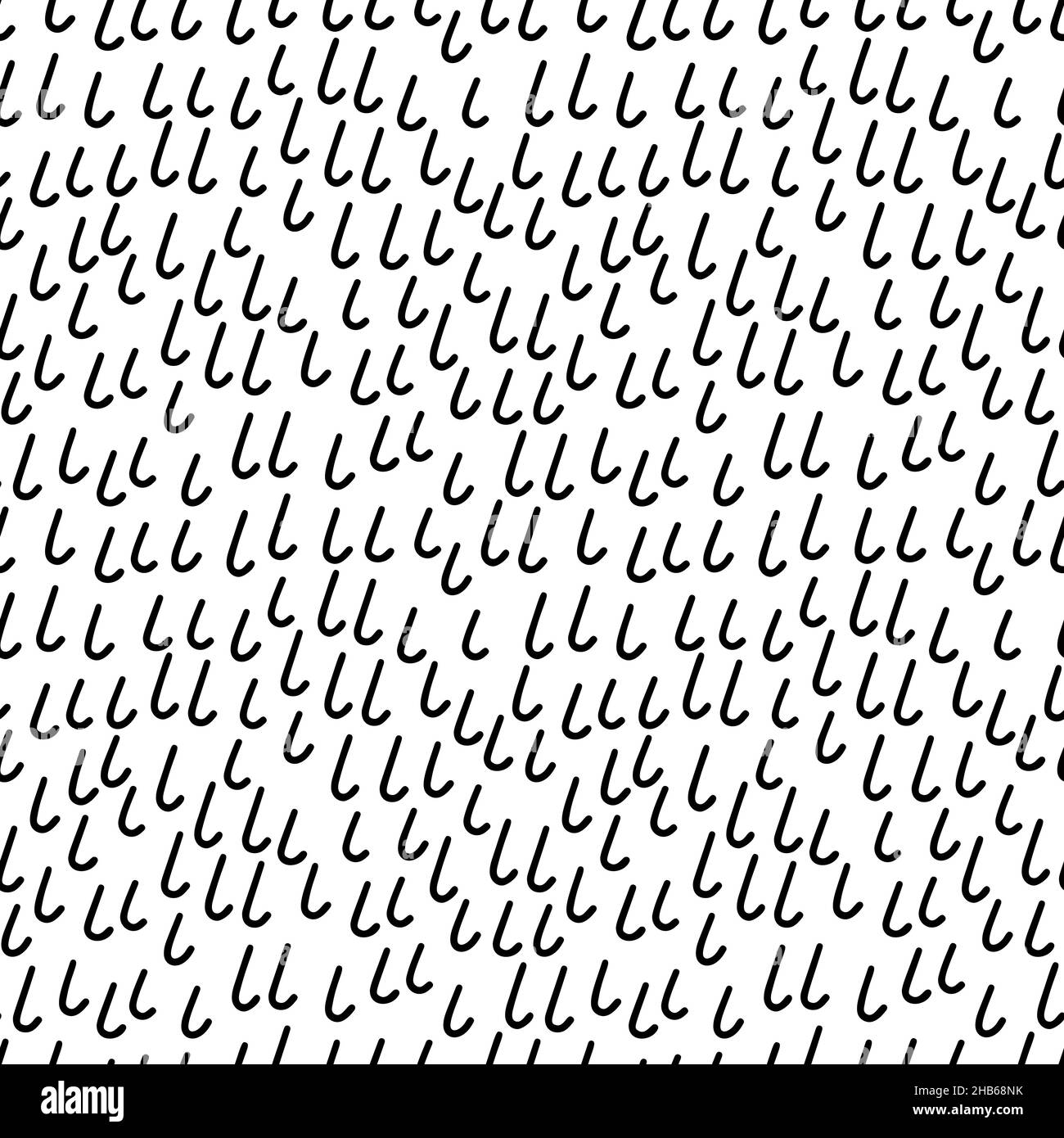 Abstract hand drawn seamless pattern with hook shape elements. Black ...